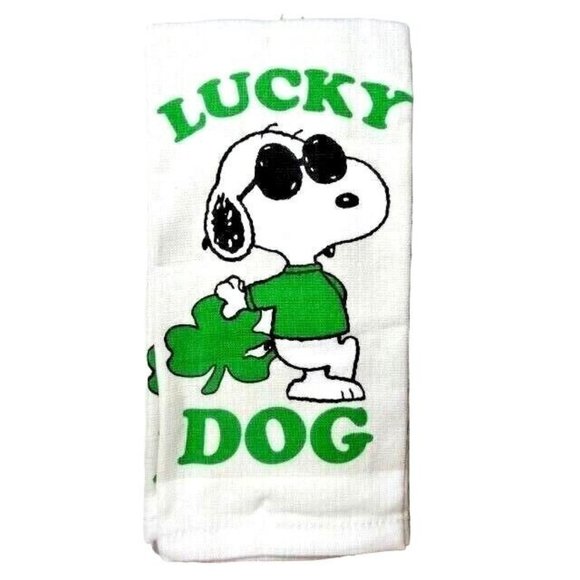 Best Brands | Kitchen | Peanuts Snoopy Lucky Dog Kitchen Towels Green ...